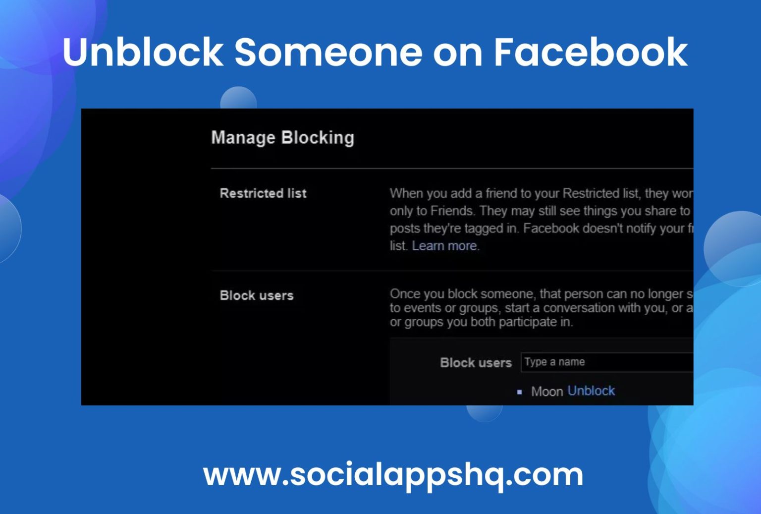 How To Unblock Someone on Facebook [2025] - SocialAppsHQ