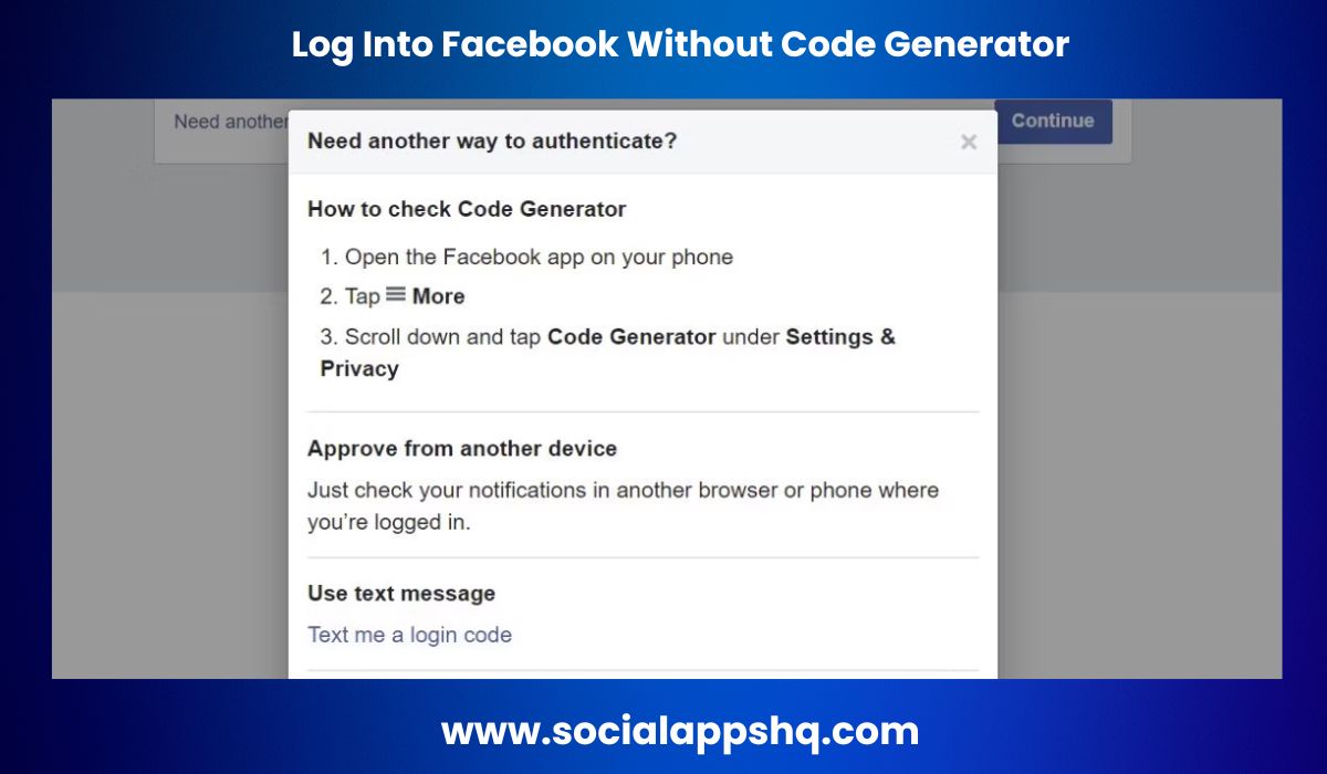 How to Log Into Facebook If You Lost Access to Code Generator