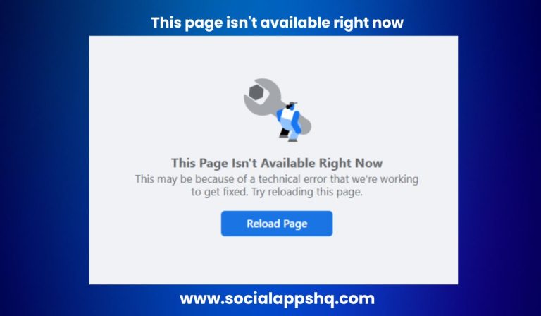 How To Fix ‘This Page Isn’t Available Right Now’ Error On Facebook