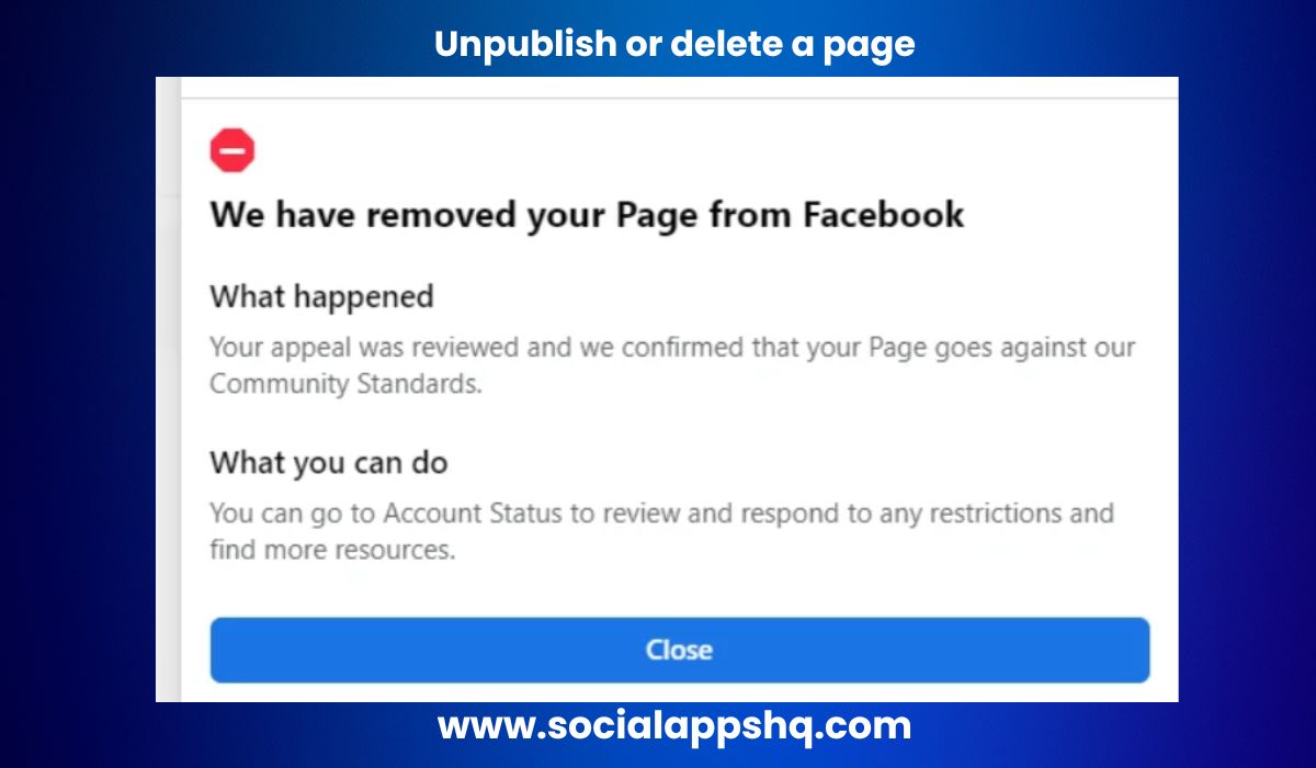 How To Unpublish a Facebook Page [2025] - SocialAppsHQ