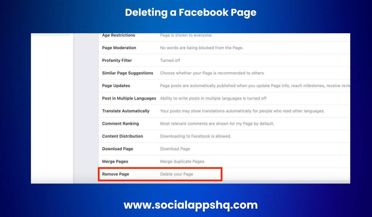 How to Delete Facebook Page [2025] - SocialAppsHQ