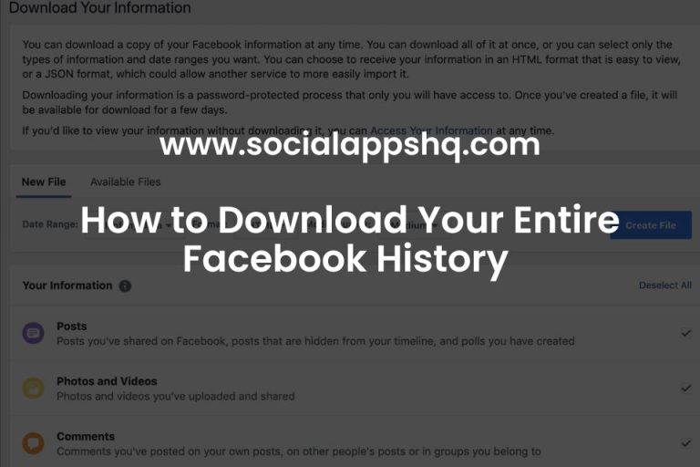 How to Download Your Entire Facebook History - SocialAppsHQ