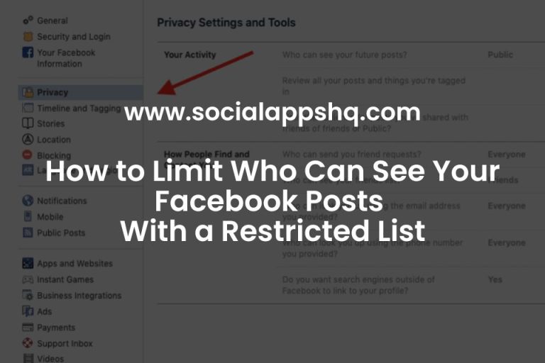 How to Limit Who Can See Your Facebook Posts With a Restricted List