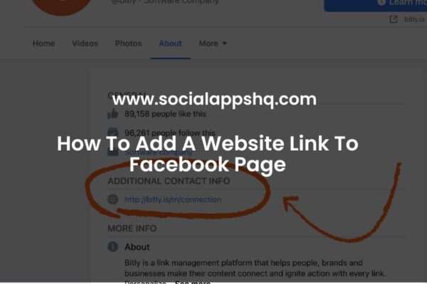 How To Add A Website Link To Facebook Page - SocialAppsHQ