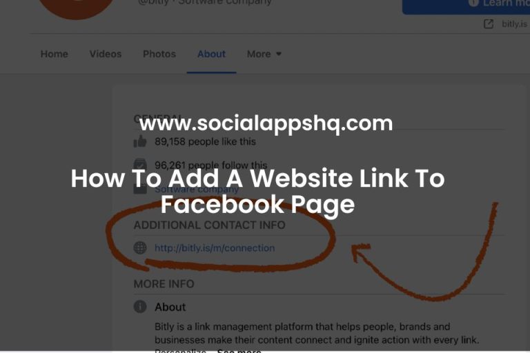 How To Add A Website Link To Facebook Page - SocialAppsHQ