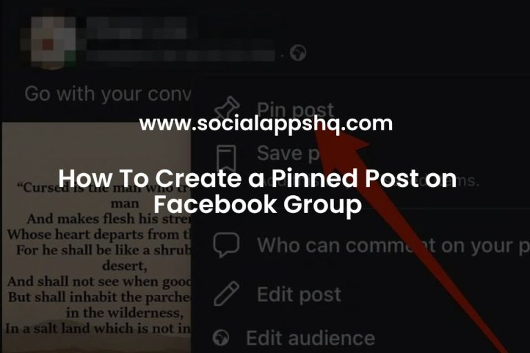 How To Create a Pinned Post on Facebook Group - SocialAppsHQ