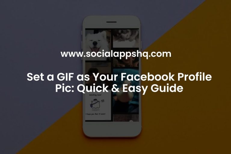 How to Set Facebook Profile Picture a GIF