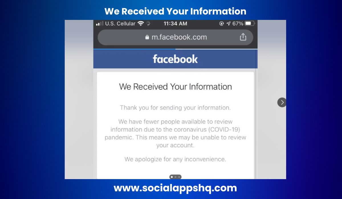How to Fix "We Received Your Information" on Facebook - SocialAppsHQ