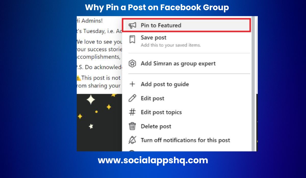 How To Create a Pinned Post on Facebook Group - SocialAppsHQ