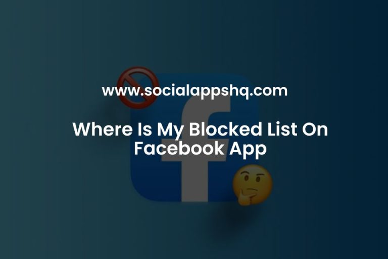 Where Is My Blocked List On Facebook App