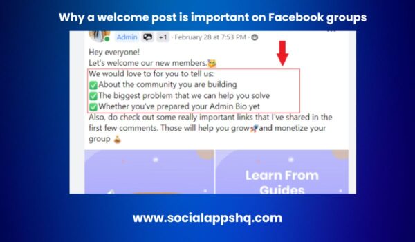 How to create a welcome post on Facebook group?